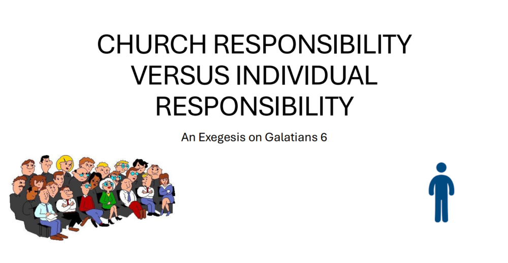 CHURCH RESPONSIBILITY VERSUS INDIVIDUAL RESPONSIBILITY – Lake Norman ...